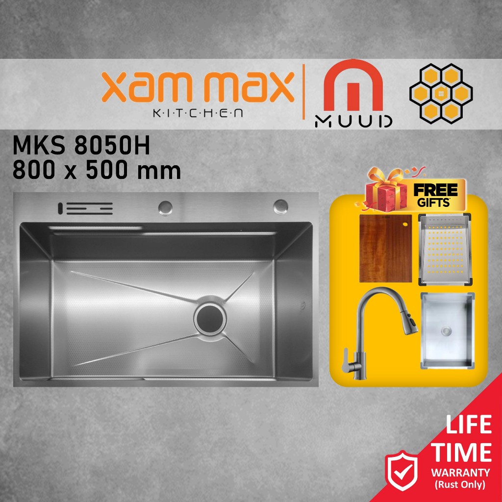 MUUD Nano Honeycomb Sinki Dapur 304 Stainless Steel Kitchen Sink Single ...