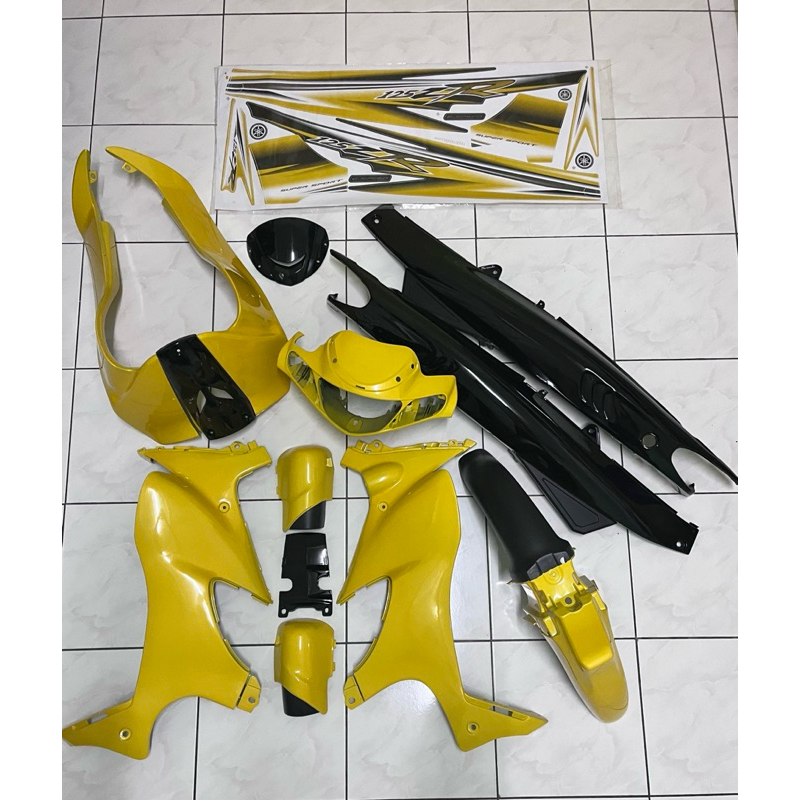 COVERSET ORIGINAL HLY YAMAHA 125 125z 125zr KUNING DIRAJA STRIPE ...