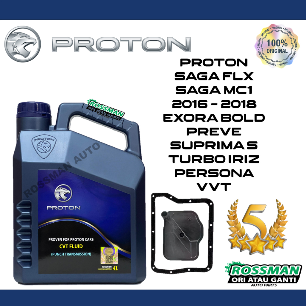 NEW Genuine Proton CVT Gear Oil 4L [Biru] Proton Saga FLX VVT 2016 ...