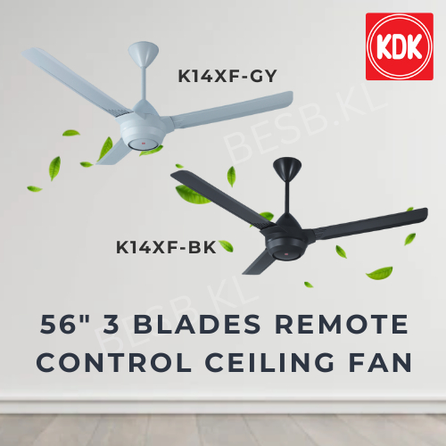 KDK K14XF-GY K14XF-BK 56" 3 Blades REMOTE CONTROL CEILING FAN Kipas ...