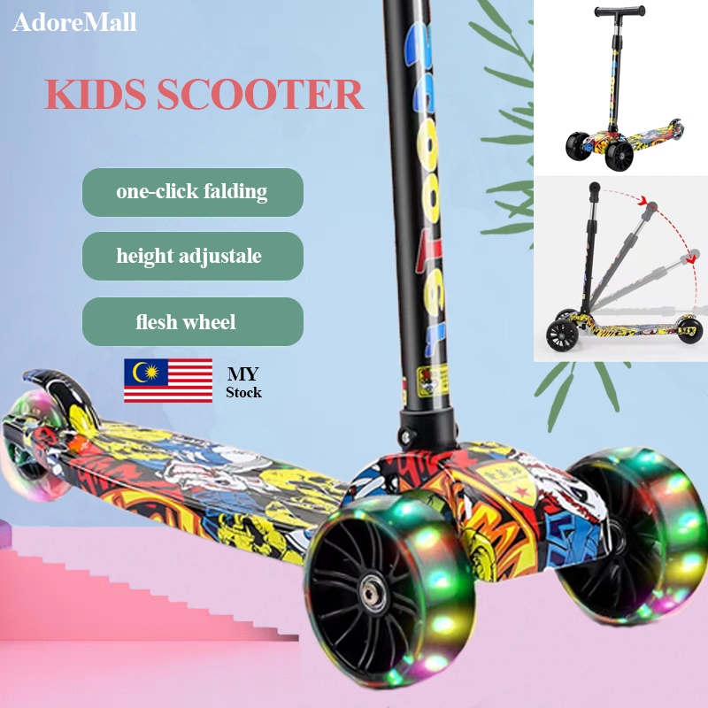 Scooter Skuter Adjustable and Foldable Kids Scooter Skuter Budak with ...
