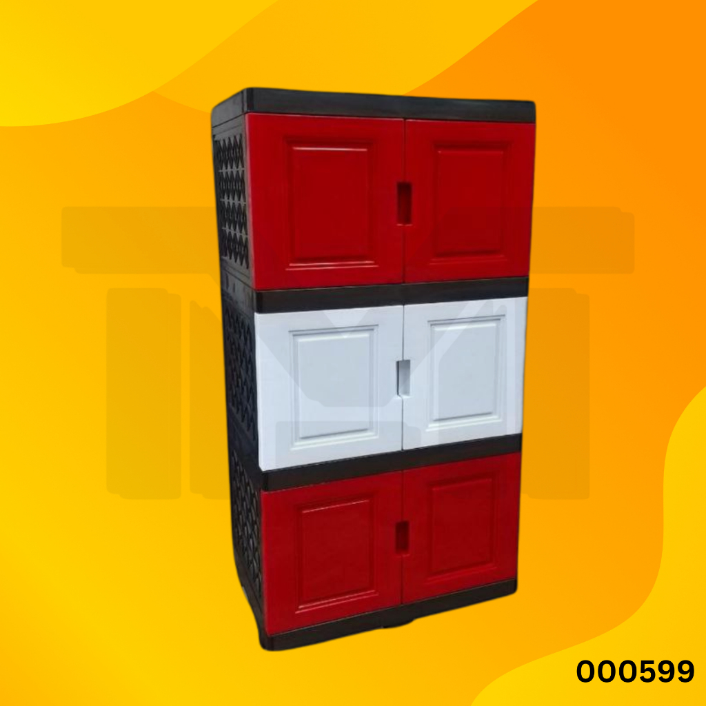 0016 Storage Cabinet 3 Tier / Plastic Cabinet / kitchen cabinet/Almari ...