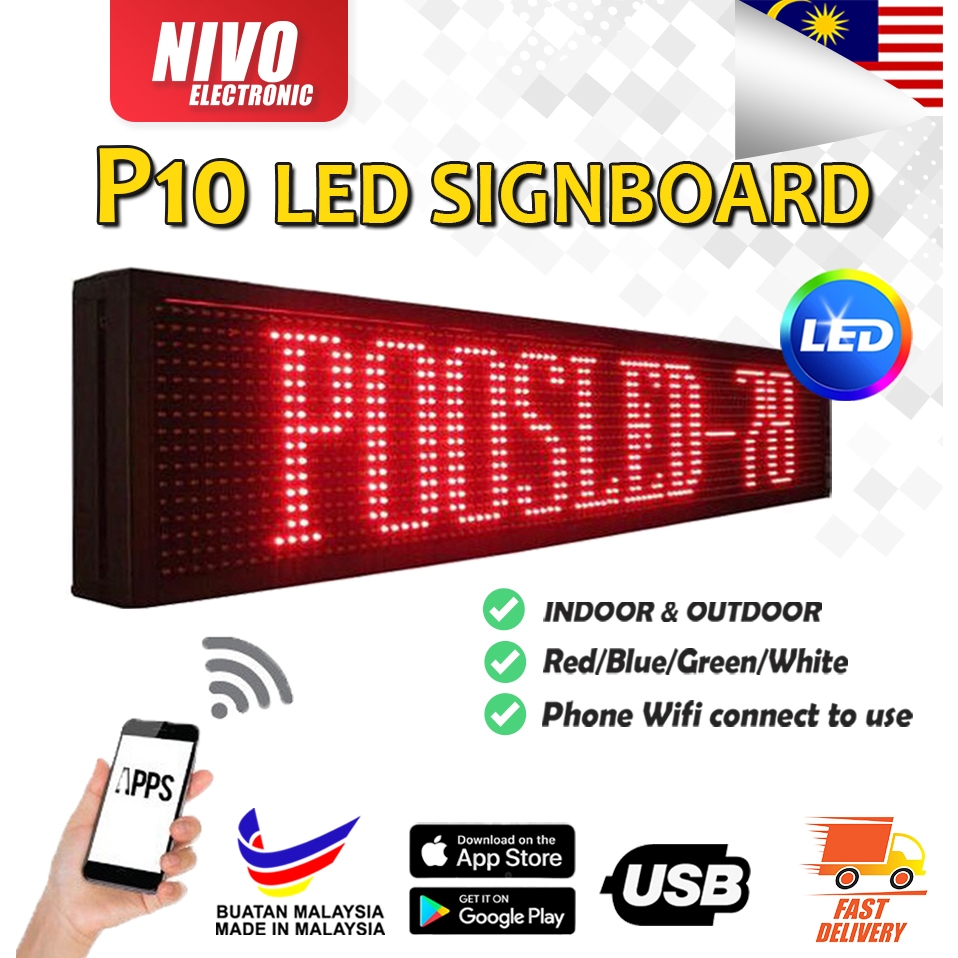 SIGNBOARD P10 LED DISPLAY 4 FEET | Shopee Malaysia