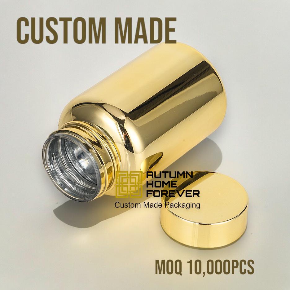 Custom Capsule Bottle, 60ml 80ml 100ml 120ml 150ml 175ml 200ml, Gold ...