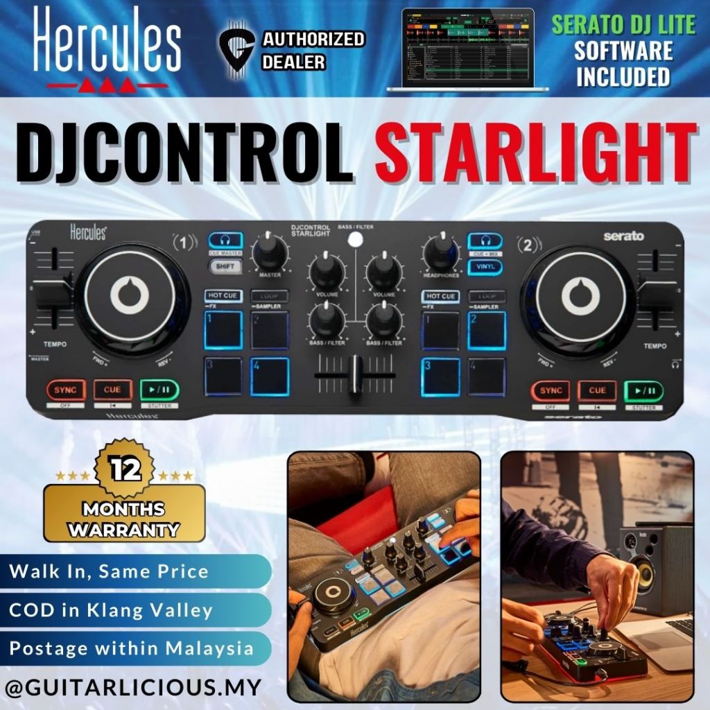 Hercules DJ DJControl Starlight | Pocket USB DJ Controller with Serato ...