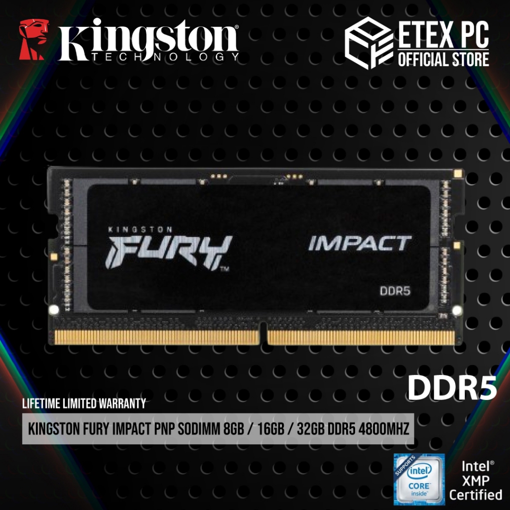 Kingston Fury Impact Pnp Sodimm 8GB / 16GB / 32GB DDR5 4800MHZ CL38 Memory Ram | Shopee Malaysia
