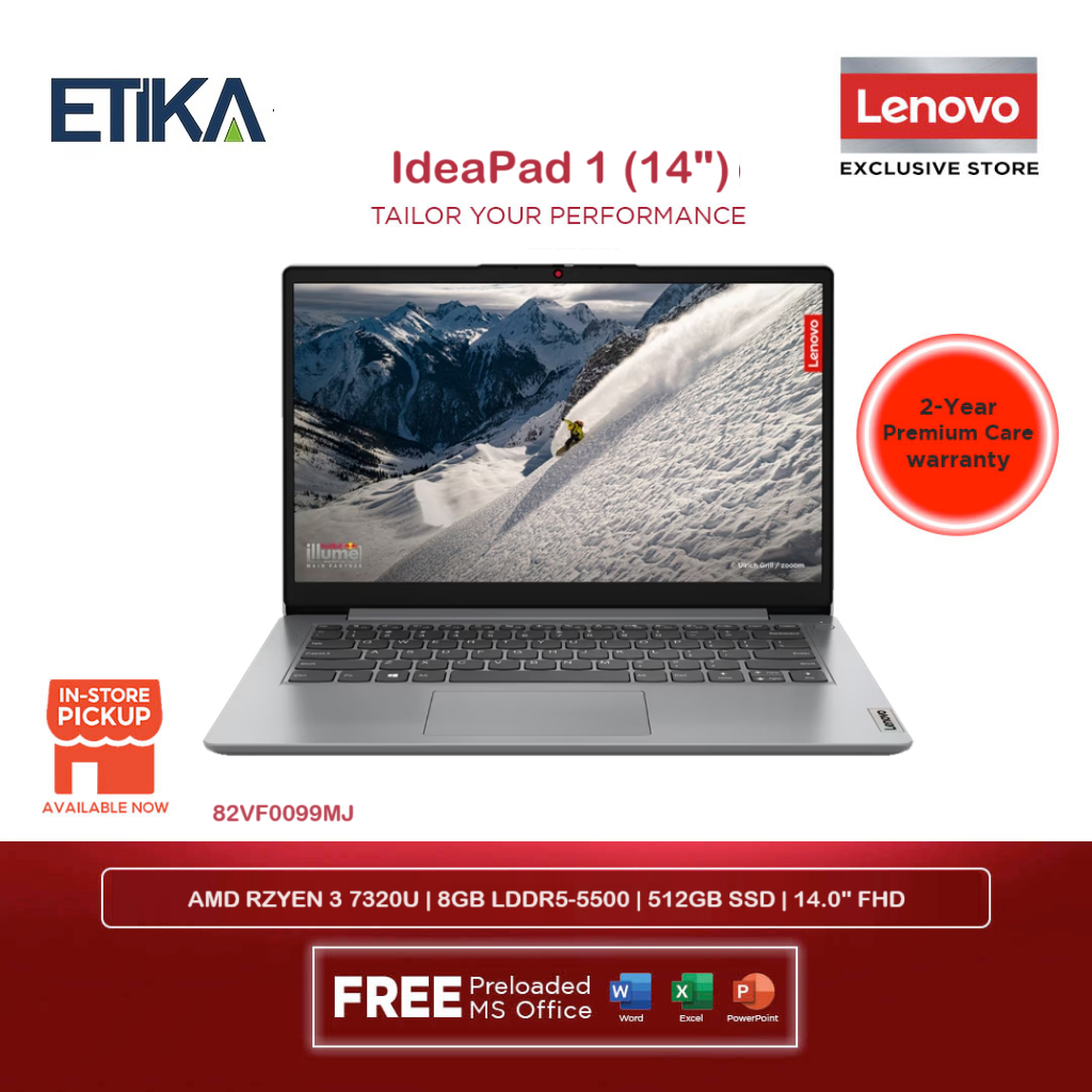 Lenovo IP1 82VF0099MJ Laptop | AMD Ryzen 3 7320U, 8GB, 512GB, 14" FHD ...