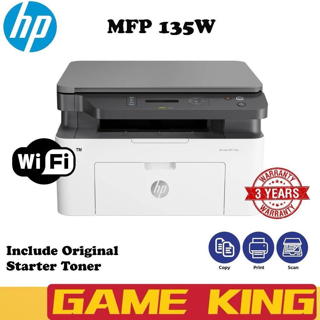 HP MFP 135w Wireless Mono Laser All In One AIO Printer (NEW) | Shopee Malaysia
