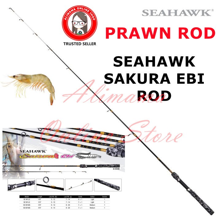 SEAHAWK SAKURA EBI 1 PIECE ROD TRANSPARENT TIP PRAWN ULTRA LIGHT ACTION ...