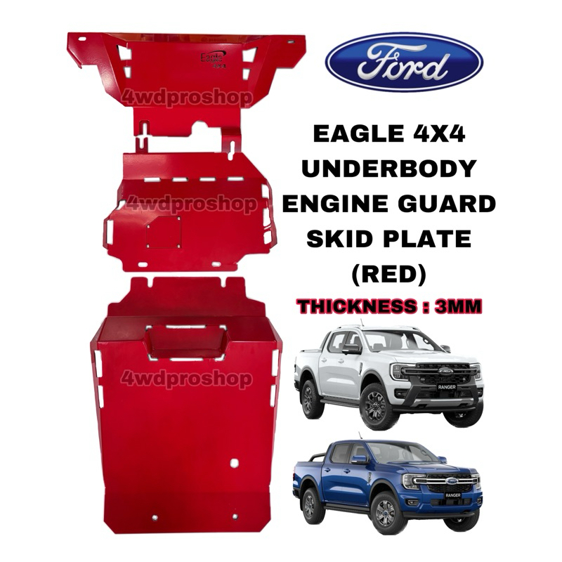 4x4 UNDERBODY ENGINE GUARD SKID PLATE NEW GEN FORD RANGER T9 XLT ...