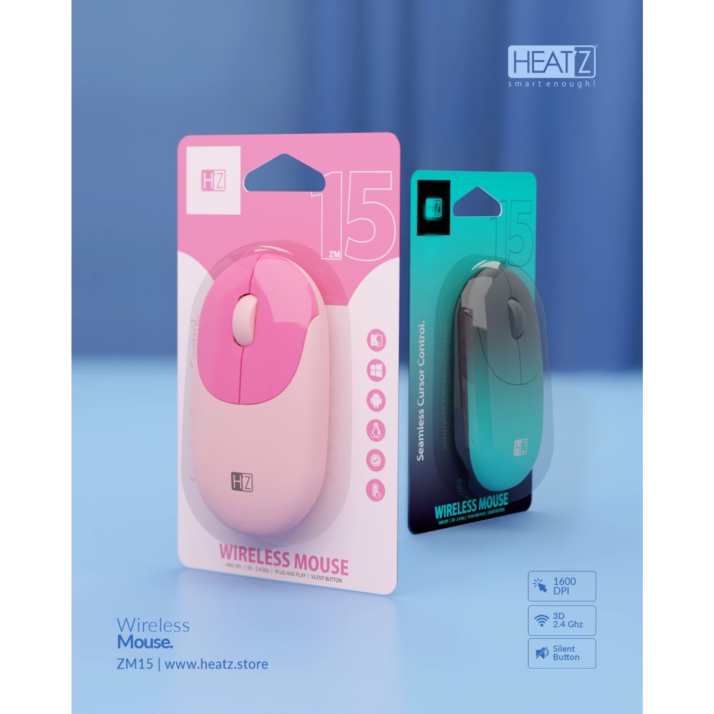 HEATZ ZM15 - WIRELESS MOUSE 1600 DPI PLUG AND PLAY | Shopee Malaysia