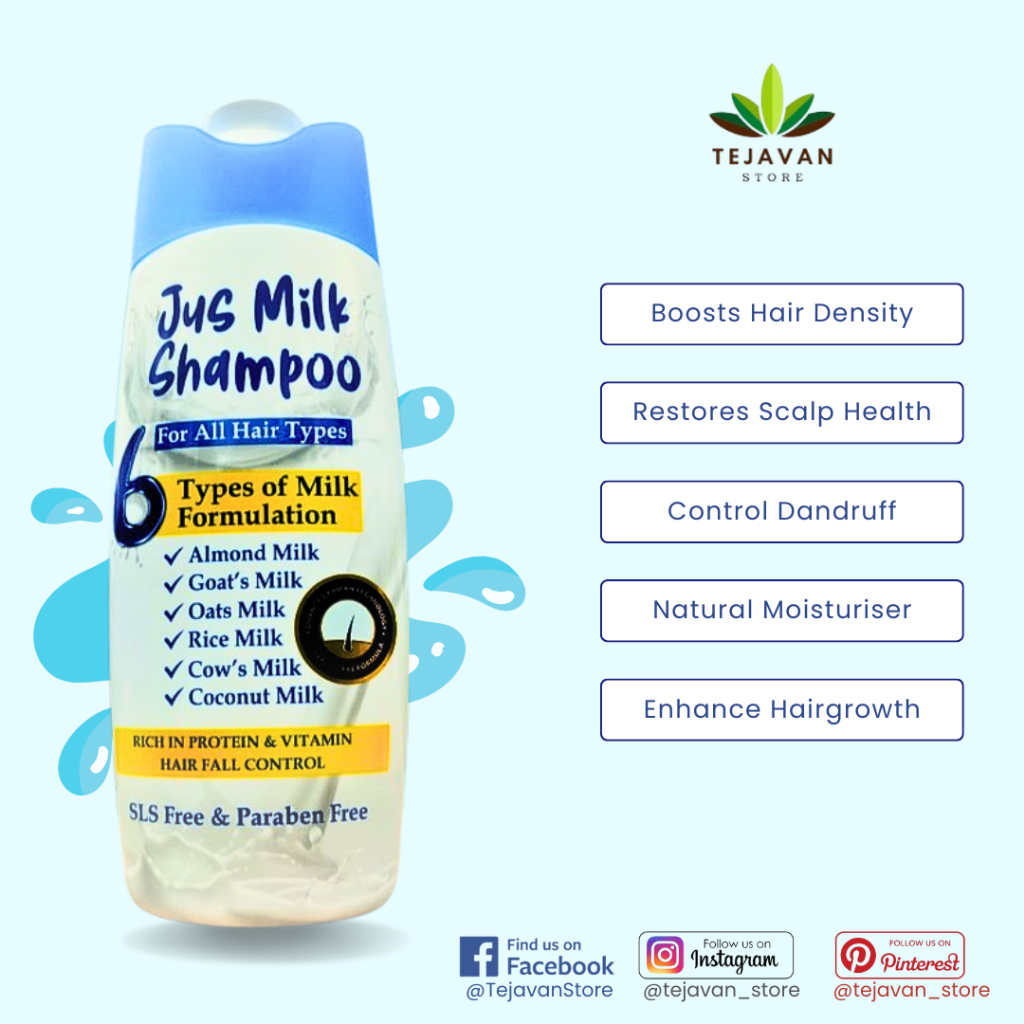 Anti Dandruff Shampoo JUS MILK SHAMPOO 350ml Anti-Hair Loss Shampoo, 6 ...
