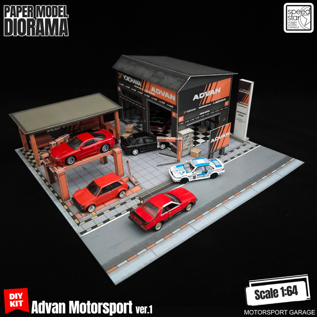 1:64 Advan Motorsport Garage ver.1 paper model diorama | Shopee Malaysia