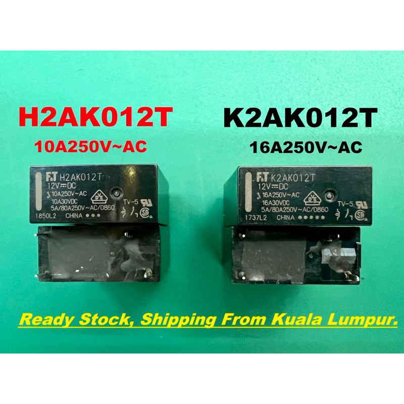 F&T H2AK012T 12v DC 10A 4Pin Relay/ F&T K2AK012T 12v DC 16A 4Pin Relay ...
