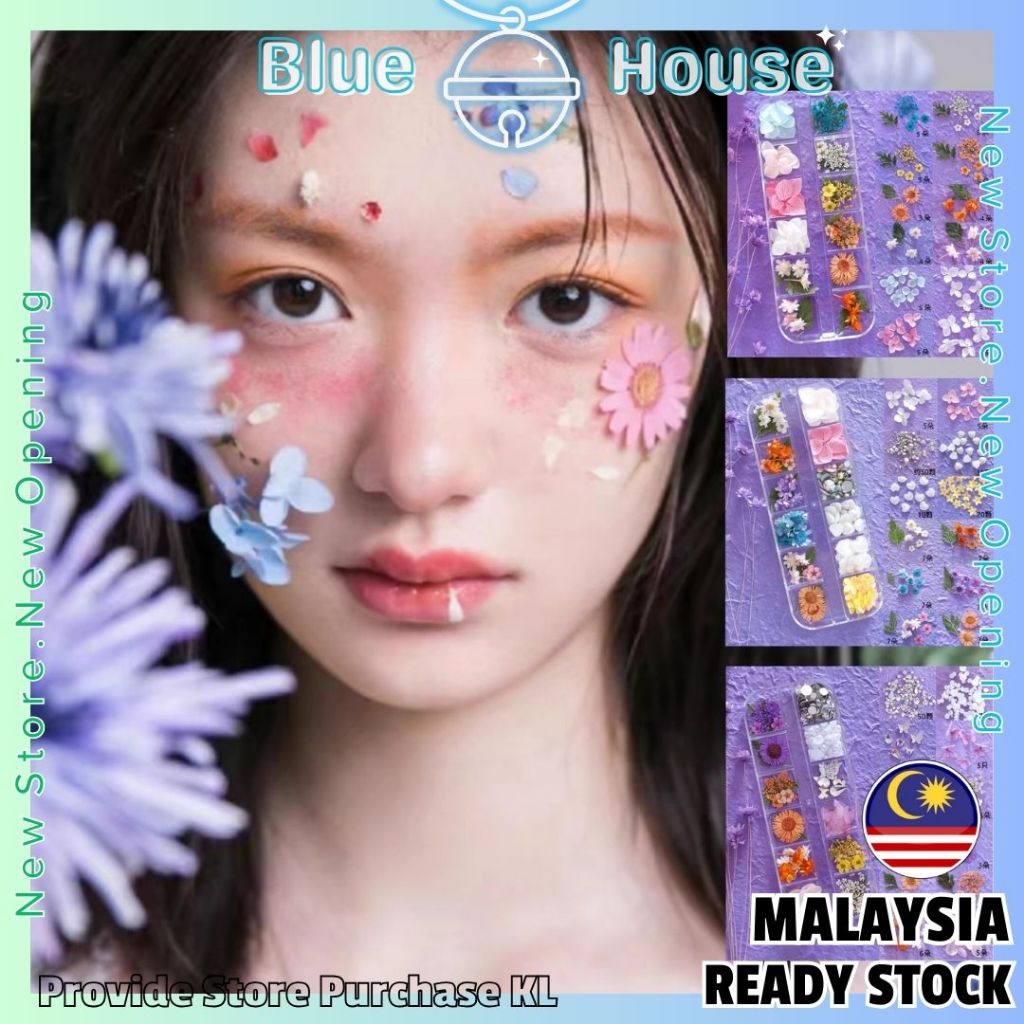 READY STOCK Dried Flower Butterfly Face Stickers Face Decals Eye Stage ...