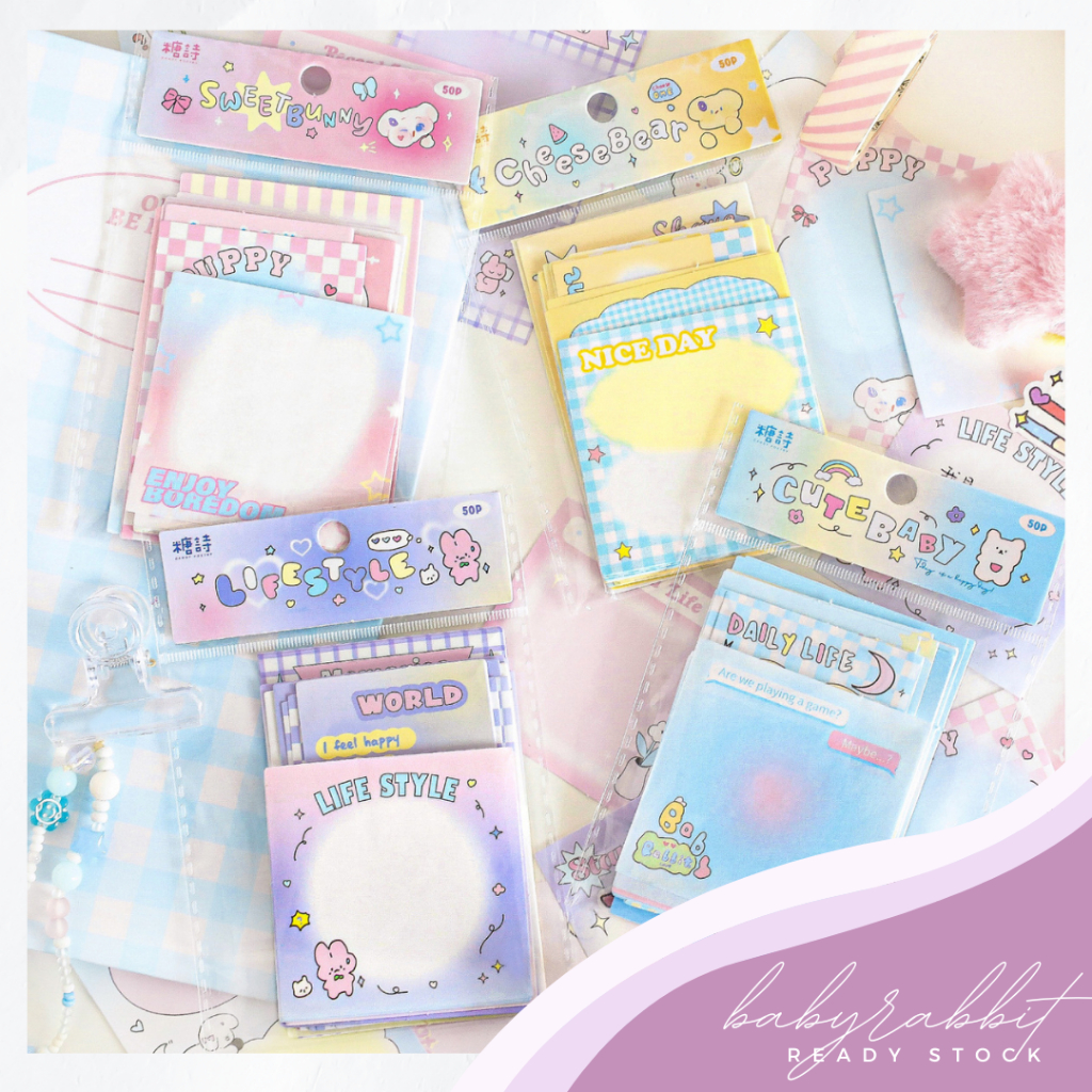 Heartbeat Series Memo Pad Colourful Note Non-Sticky Note for Handbook 糖 ...