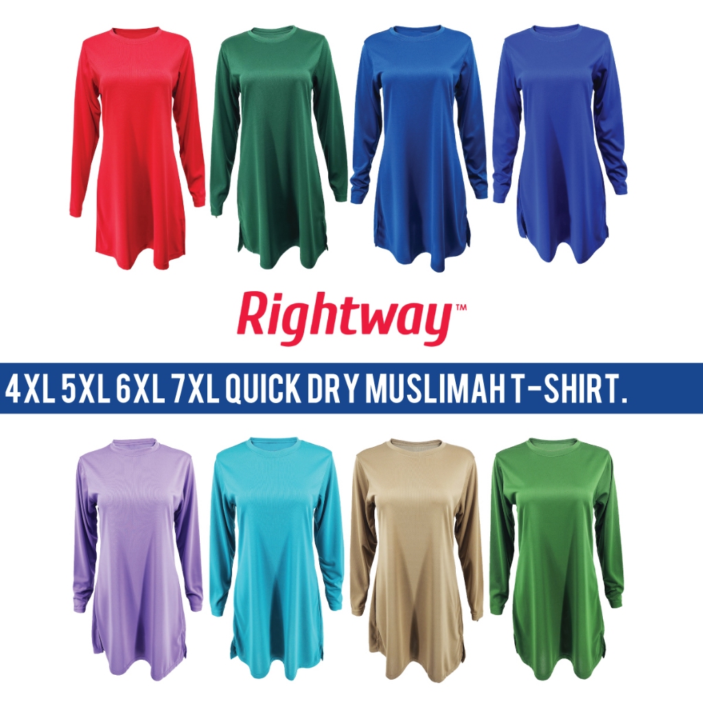 RIGHTWAY 4XL 5XL 6XL 7XL Plus Size Jersi Muslimah Kosong Jersey ...