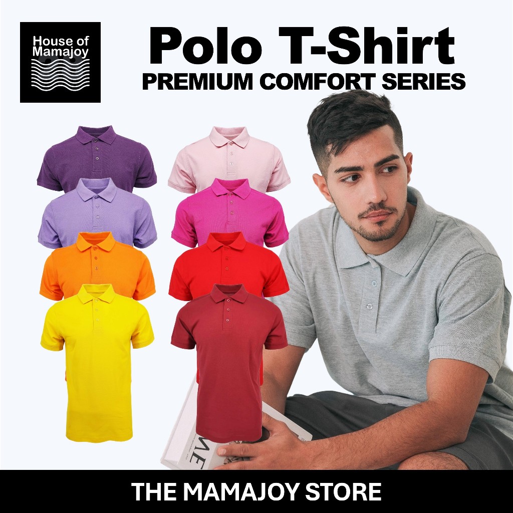 Rightway Unisex Plain Cotton Blend Polo Collar T Shirt Baju Berkolar