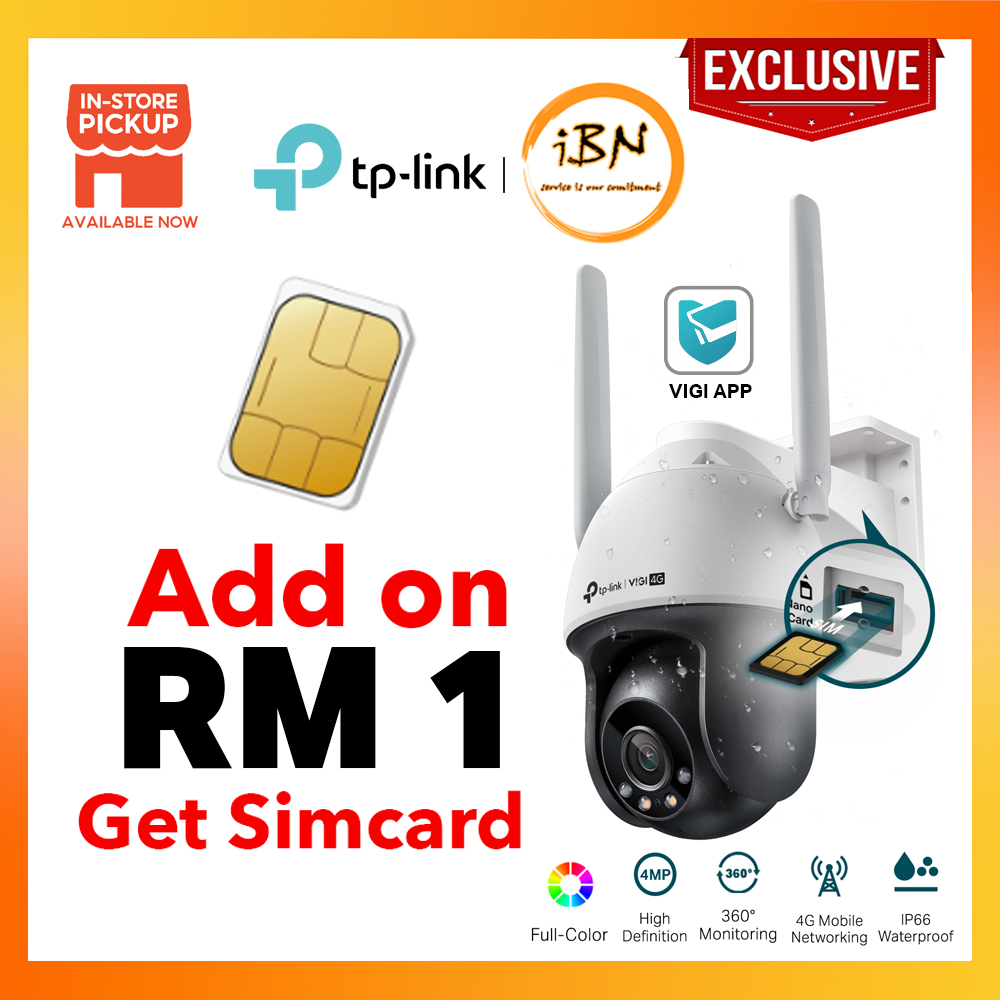 TP-Link 4G SIM Card 4MP CCTV Camera Outdoor IP66 Waterproof Pan Tilt ...