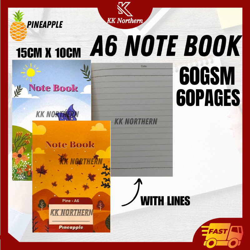 Pineapple Note Book A6 / Buku Nota Buku Garis Records Diary A6 60pages ...