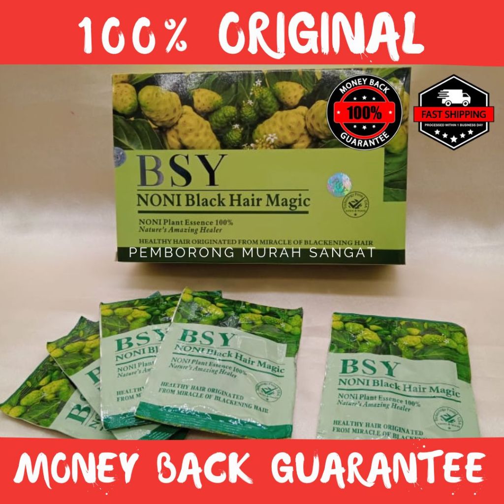 BSY NONI BLACK HAIR MAGIC NO SEAL BOX (BSY SHAMPOO INAI RAMBUT HITAM ...