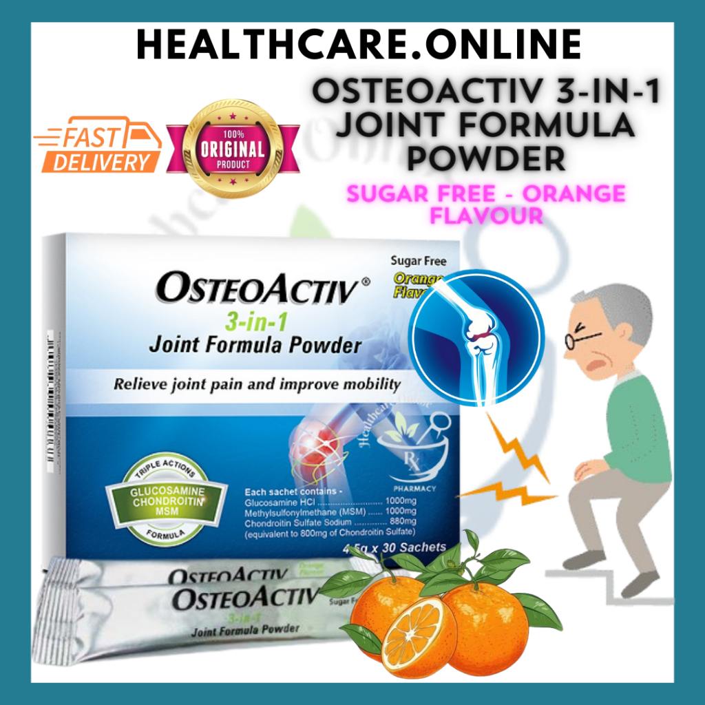 OSTEOACTIV 3-IN-1 JOINT FORMULA POWDER SUGAR FREE - ORANGE FLAVOUR [ 4 ...