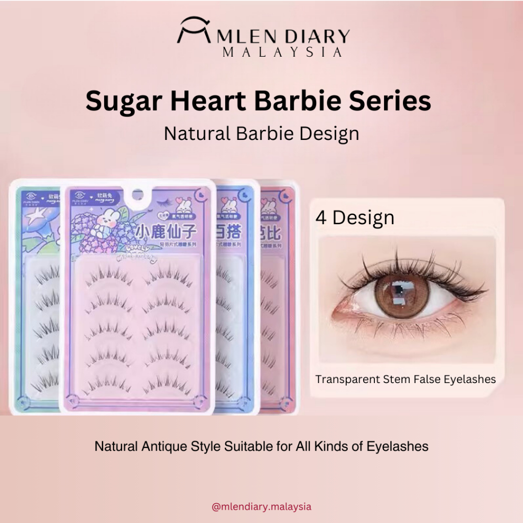 MLEN DIARY Sugar Heart Barbie Series False Eyelashes (5 Pairs) | Shopee ...
