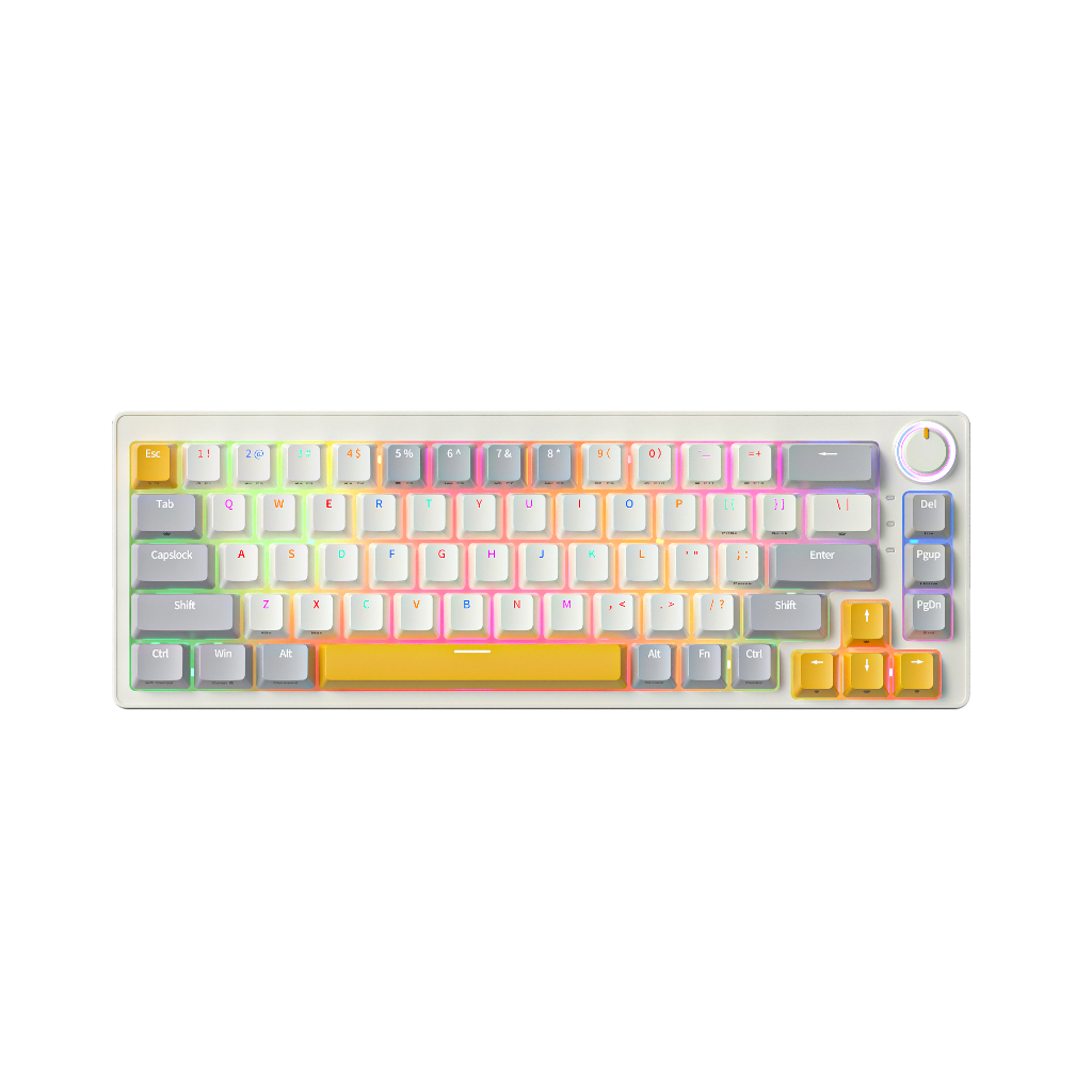 Zifriend ZA68 Wireless Mechanical keyboard 65% RGB Light Hotswap Knob ...