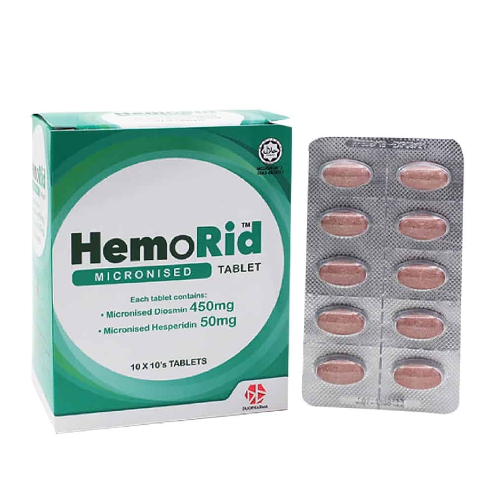 HEMO RID MICRONISED TABLET 1 BOX (100 TABLETS) | Shopee Malaysia