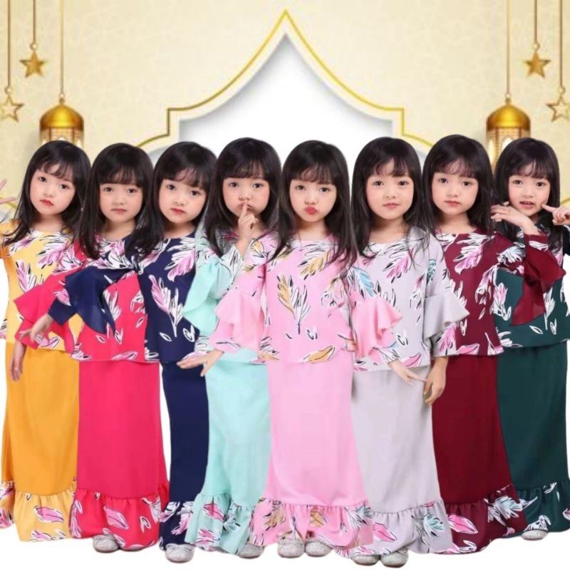 [2Y-13Y] Ailubee Kids Girl 19037 Baju Raya 2021 Modern | Baju Kurung ...