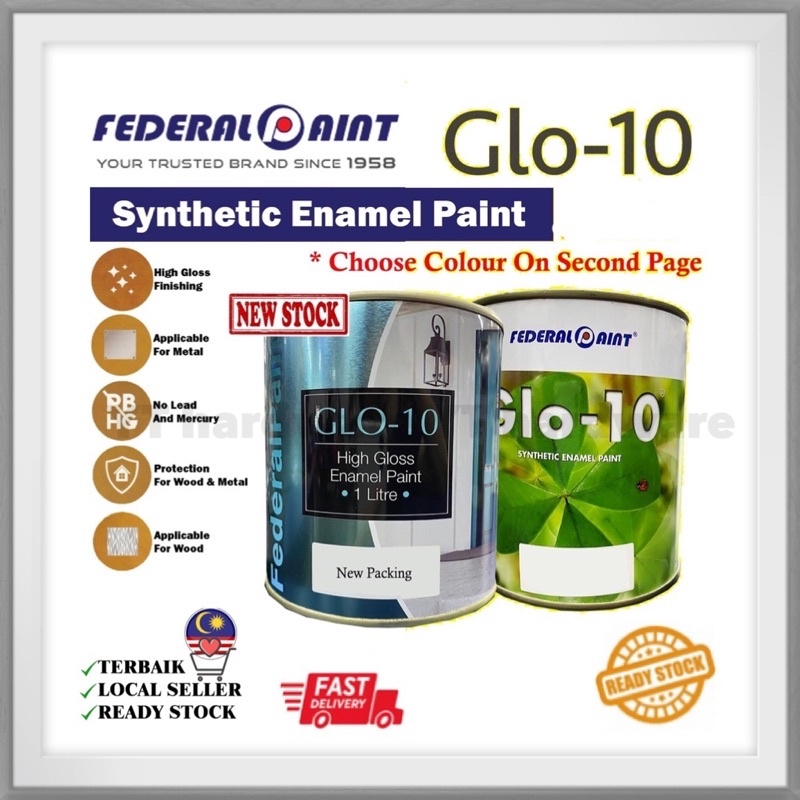 FEDERAL PAINT GLO 10 Synthetic Enamel Paint 1L | Federal Glo-10 Gloss ...