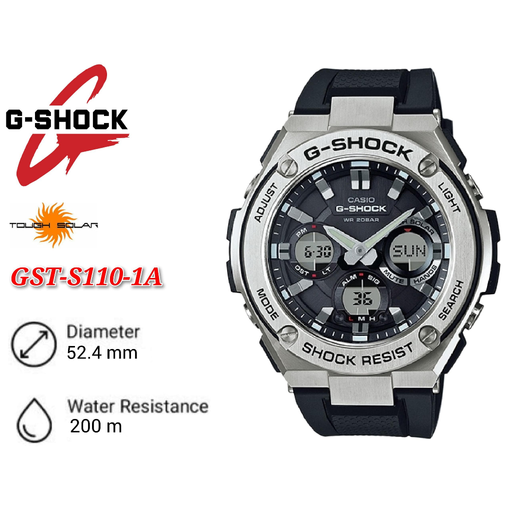 Casio G Shock G Steel Mens Analog Digital Watch Gst S110 1a Black
