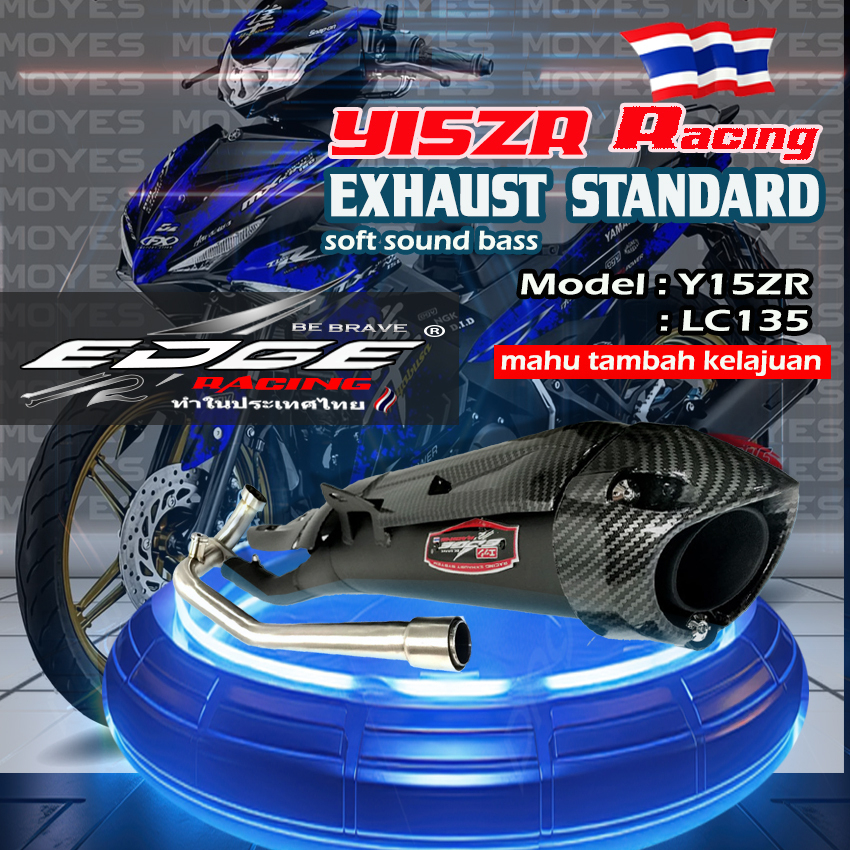 LC135 Y15ZR EXHAUST EKZOS STD STANDARD RACING CARBON AND BLACK ...