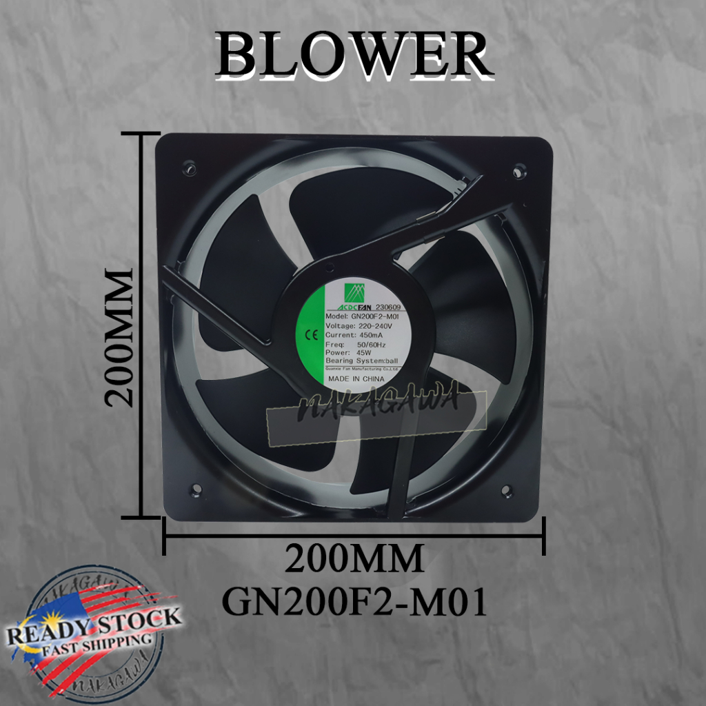 240VAC AC AXIAL FAN / COOLING BLOWER BALL BEARING 200*200*60MM - GN200F2-M01 | Shopee Malaysia