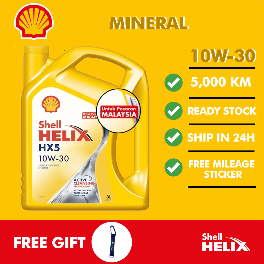 Shell Helix HX5 10W-30 Mineral Engine Oil (3L) | Shopee Malaysia