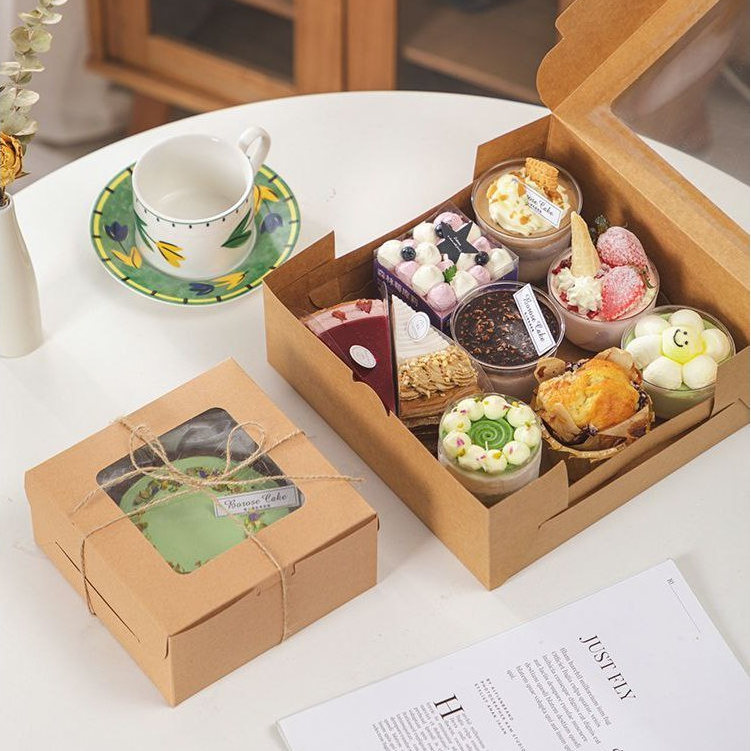 RORA - (1 Pcs) Paper Gift Boxes Transparent With Window/Chiffon Cake ...