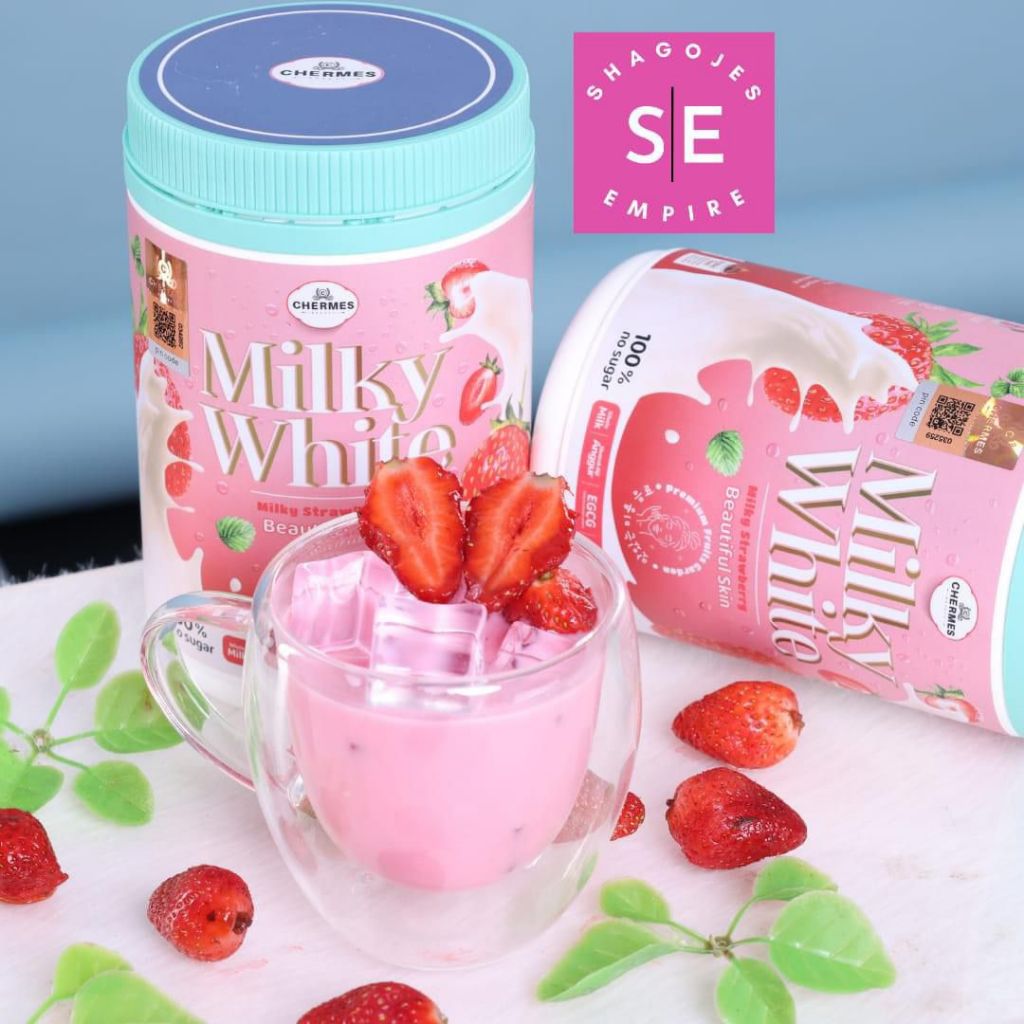 MILKY WHITE STRAWBERRY🍓CHERMES KCOLLY 8G x 18SACHETS🍓ORIGINAL HQ💯 ...