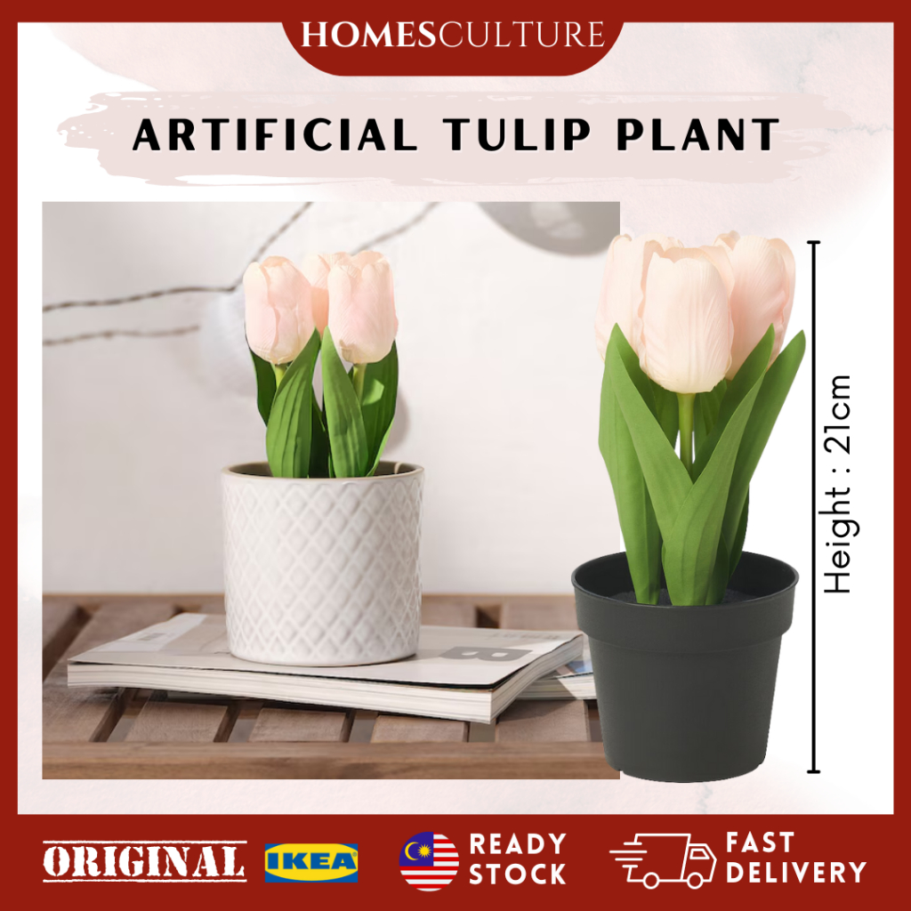 Artificial Tulip Potted Plant Decorative Indoor Outdoor Decoration ...