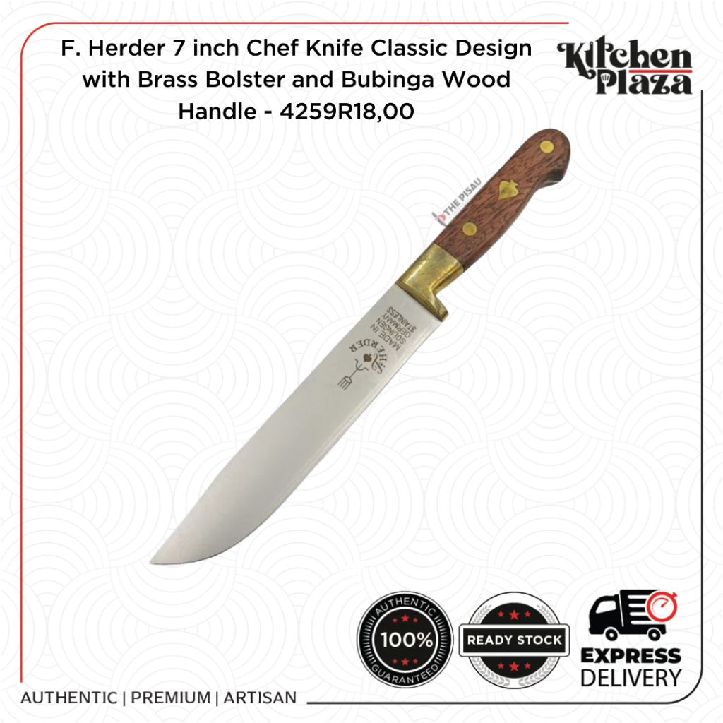 F Herder 7 Inch Chef Kitchen Meat Knife Classic Design With Brass