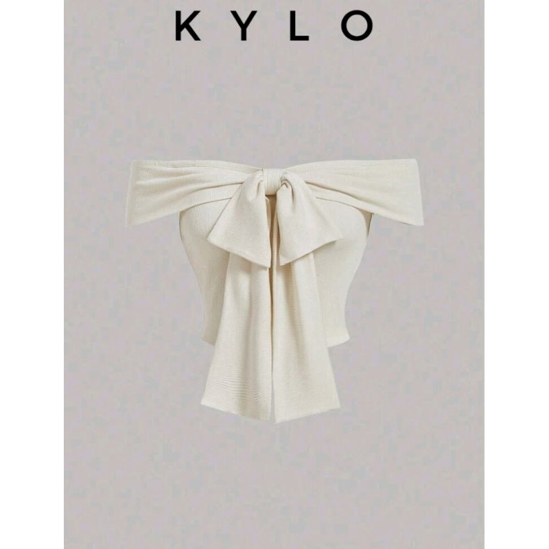 KYLO Light Academia Off Shoulder Tie Front Bow Cute High Quality Women ...