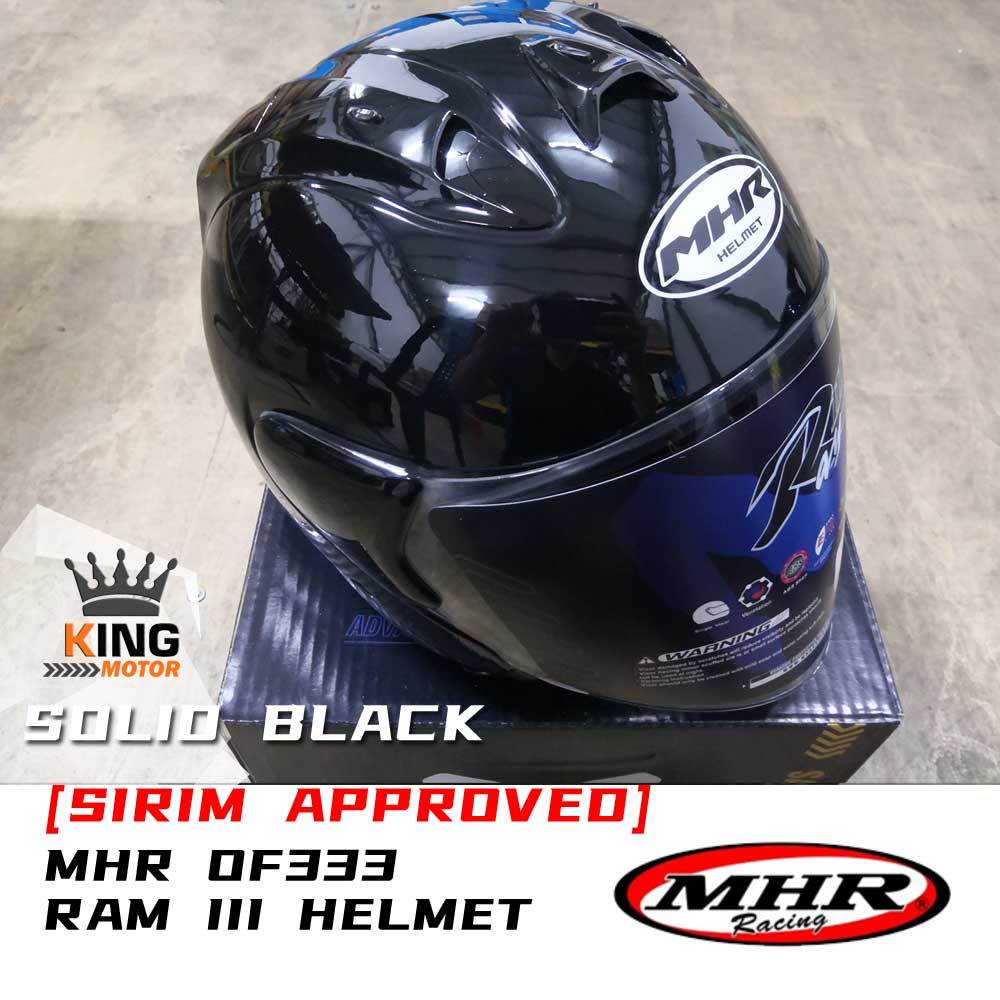 [SIRIM APPROVED] MHR OF333 RAM III HELMET - SOLID BLACK | Shopee Malaysia