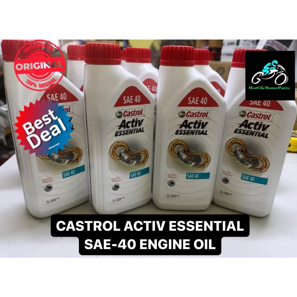 CASTROL ACTIV ESSENTIAL SAE-40 100% ORIGINAL FOC YAMAHA OIL FILTER ...