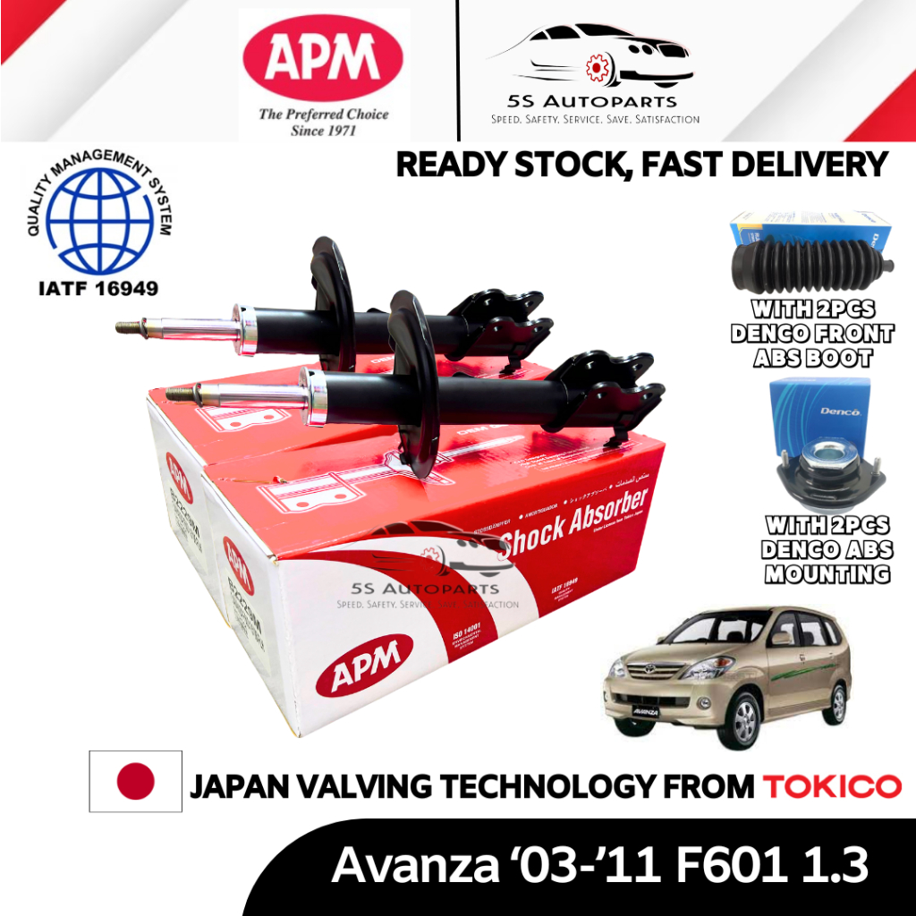 APM Toyota Avanza F601 1.3 Front (Depan) & Rear (Belakang) Gas Shock ...