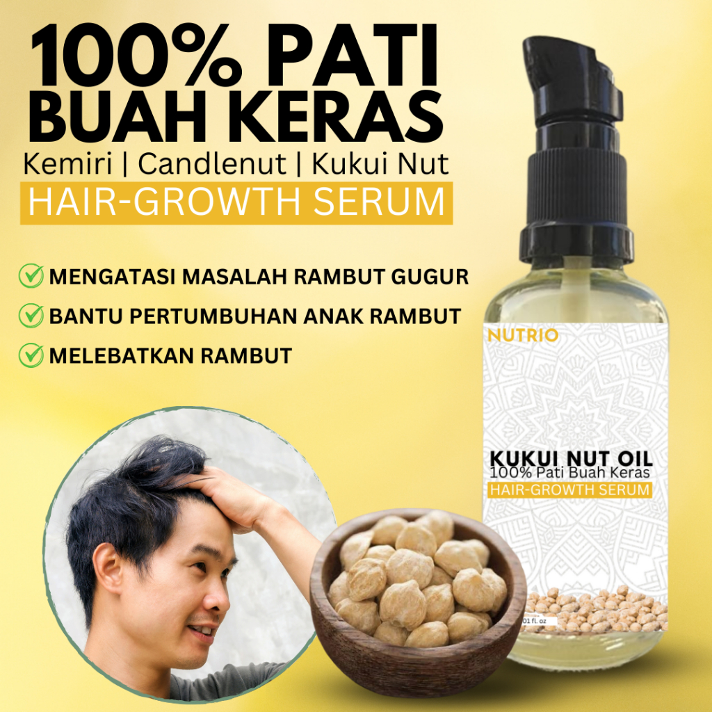 100% PATI MINYAK BUAH KERAS / KEMIRI/ CANDLENUT/ KUKUI NUT 30ml 50ml ...