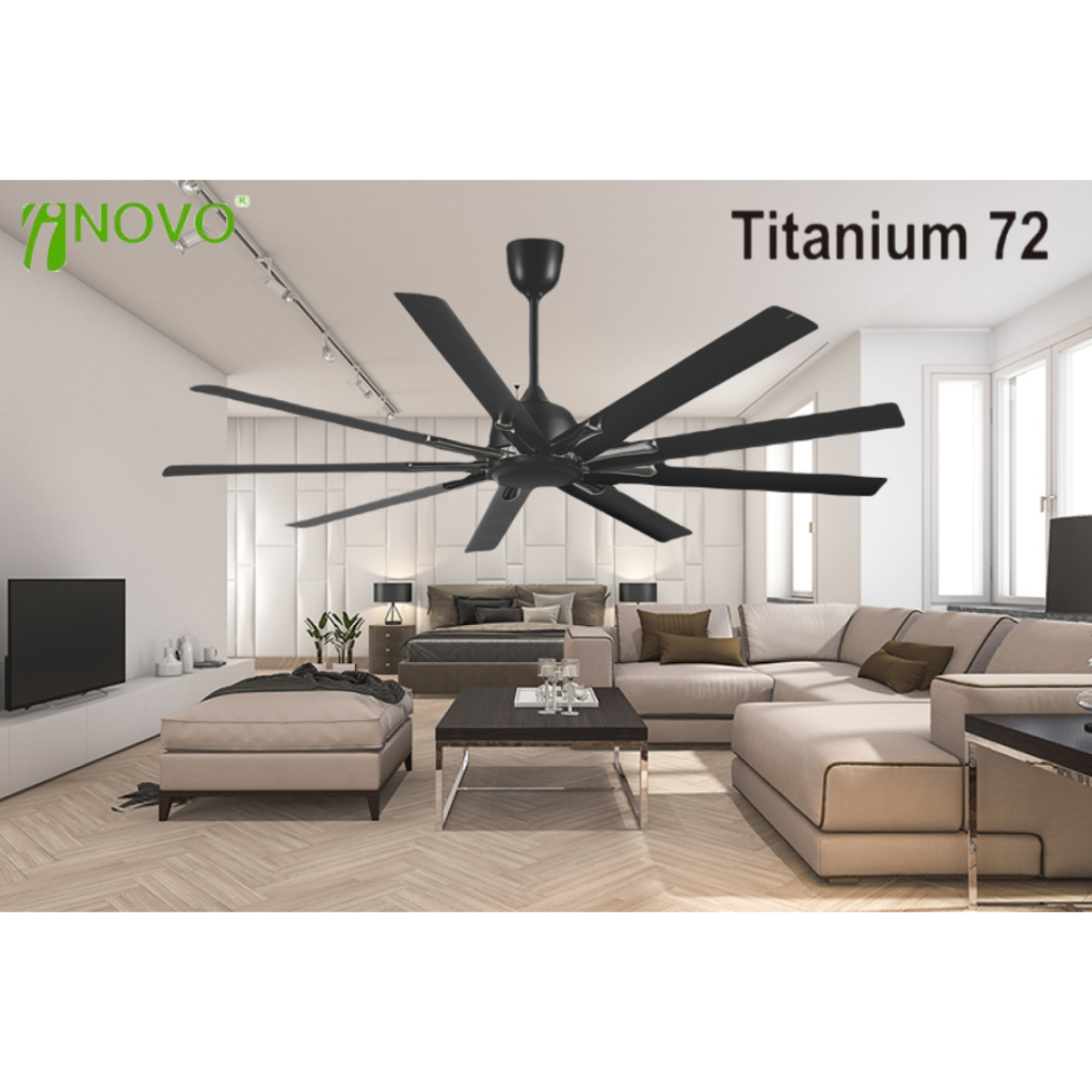 Regair Inovo Titanium 72 Kipas Siling Big Ceiling Fan 8 Blades Remote ...