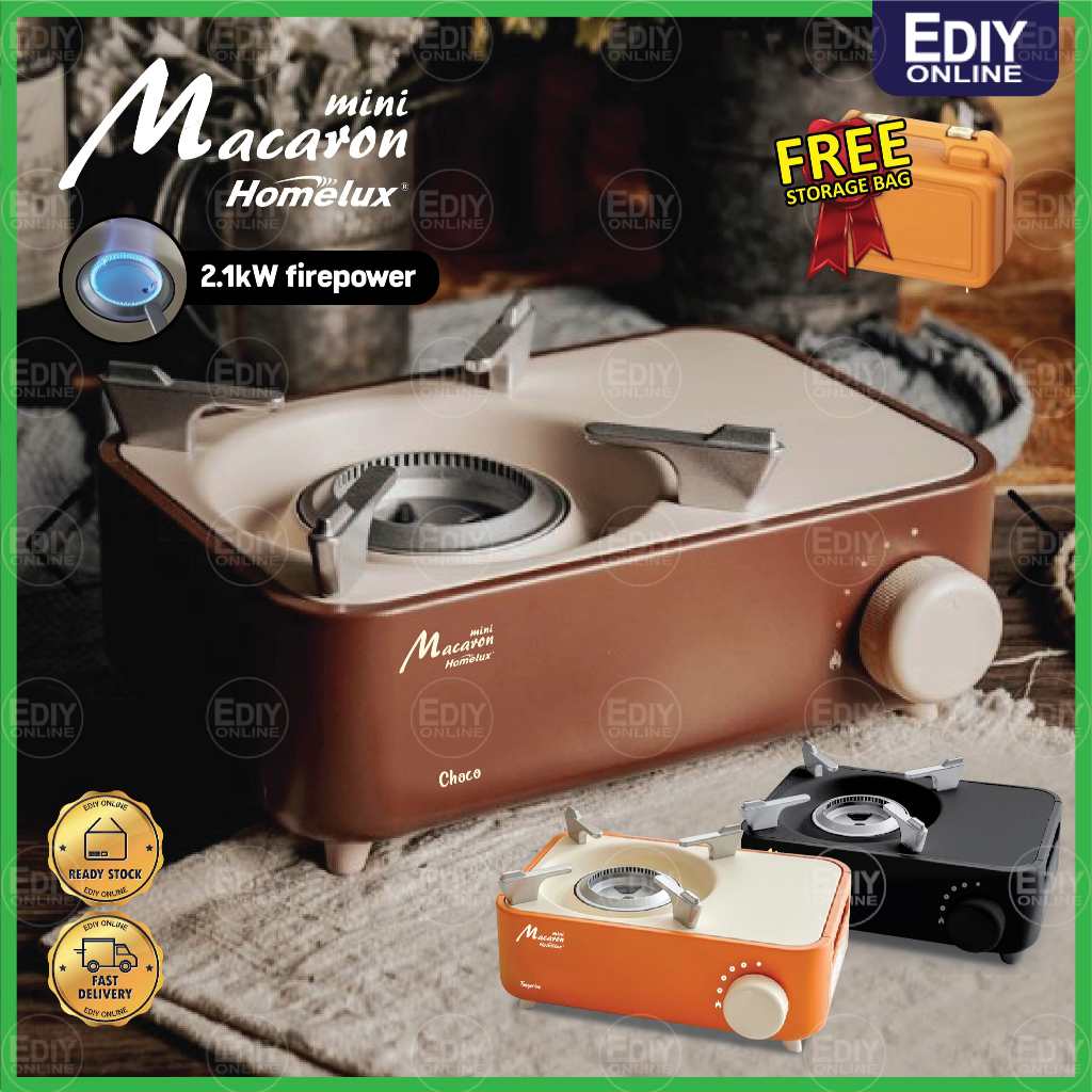 Homelux Korea Macaron Portable Mini Dapur Gas Stove Cooker Berkelah ...