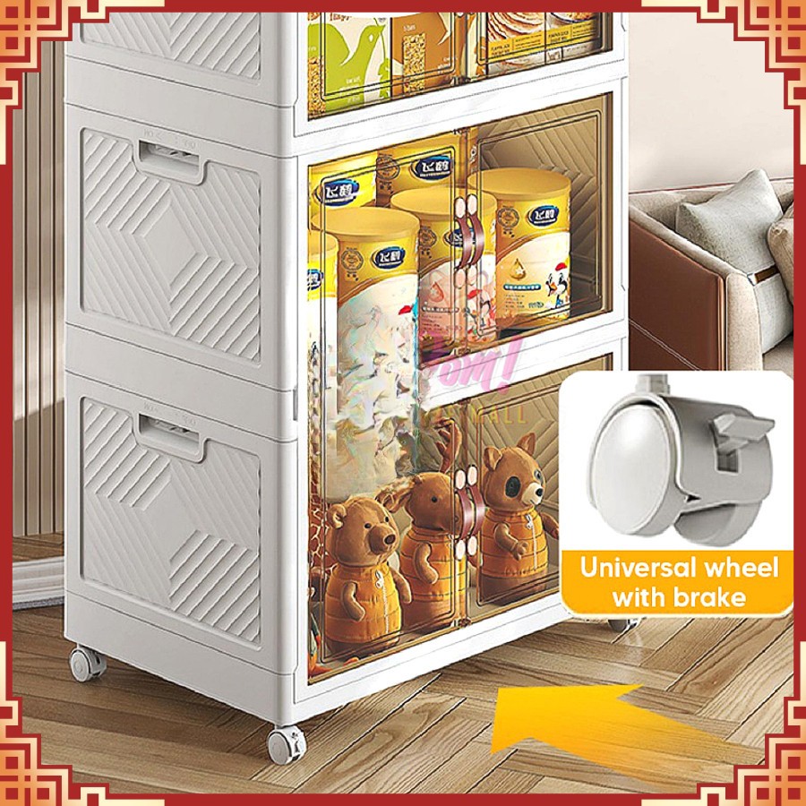 Large 65cm 2/3/4 Layers Foldable Stackable Storage Box Foldable ...