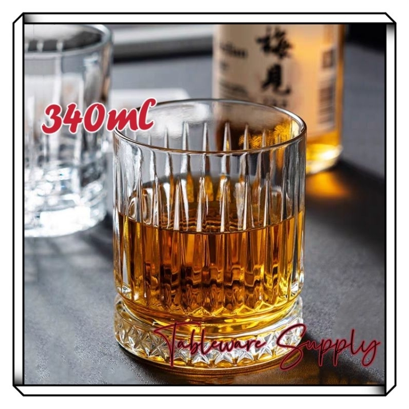 (TablewareSupply)340ml Whiskey Glass Brandy Glass Cocktail Glass Coffee Cup Bar Glass Rock Glass ...