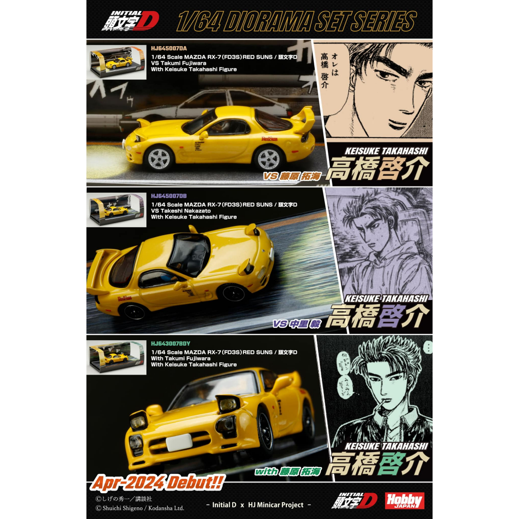 HOBBY JAPAN 1/64 INITIAL D MAZDA RX-7 (FD3S) RED SUNS | Shopee Malaysia