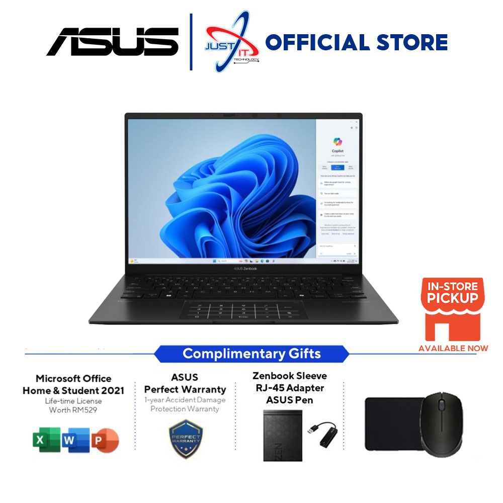 ASUS ZenBook Laptop (R7-8840HS/16GD5X/512SSD/14") UM3406H-AQD012WS ...